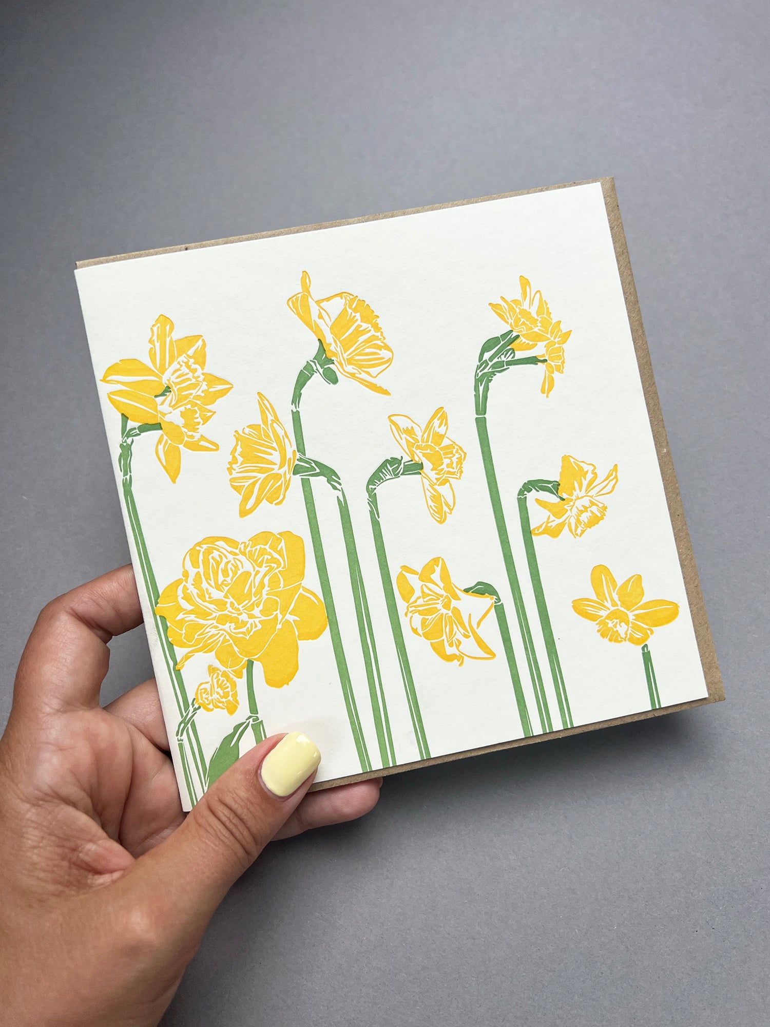 Daffodils Letterpress Card – Penguin Ink Ltd