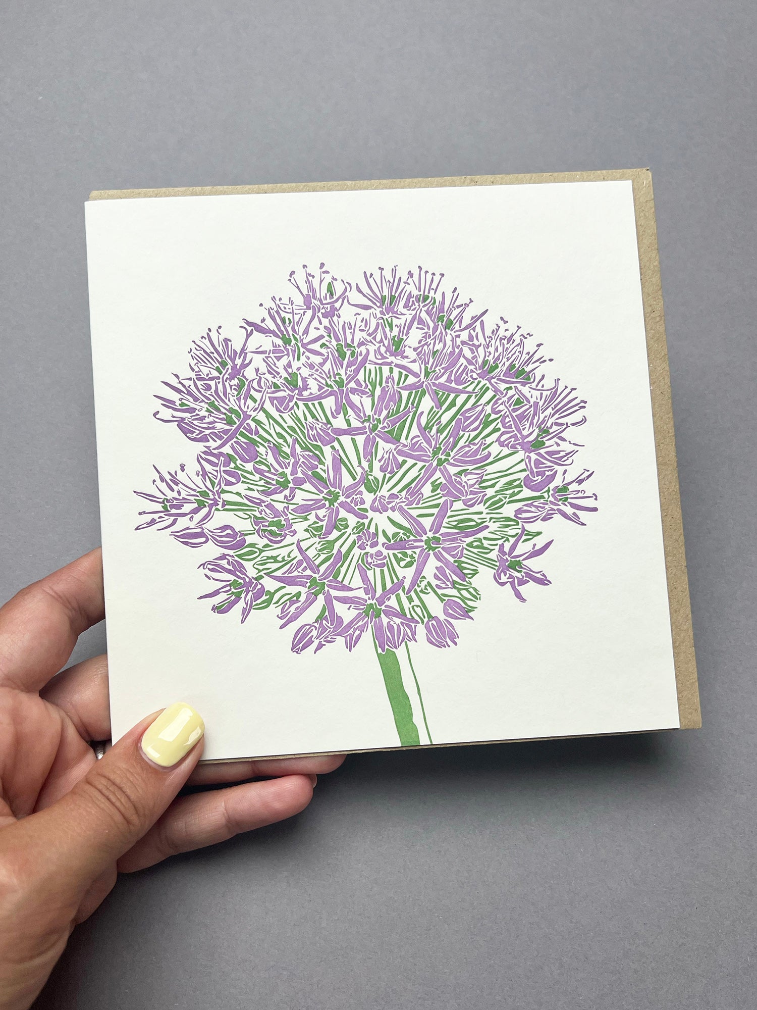Allium Letterpress Card – Penguin Ink Ltd