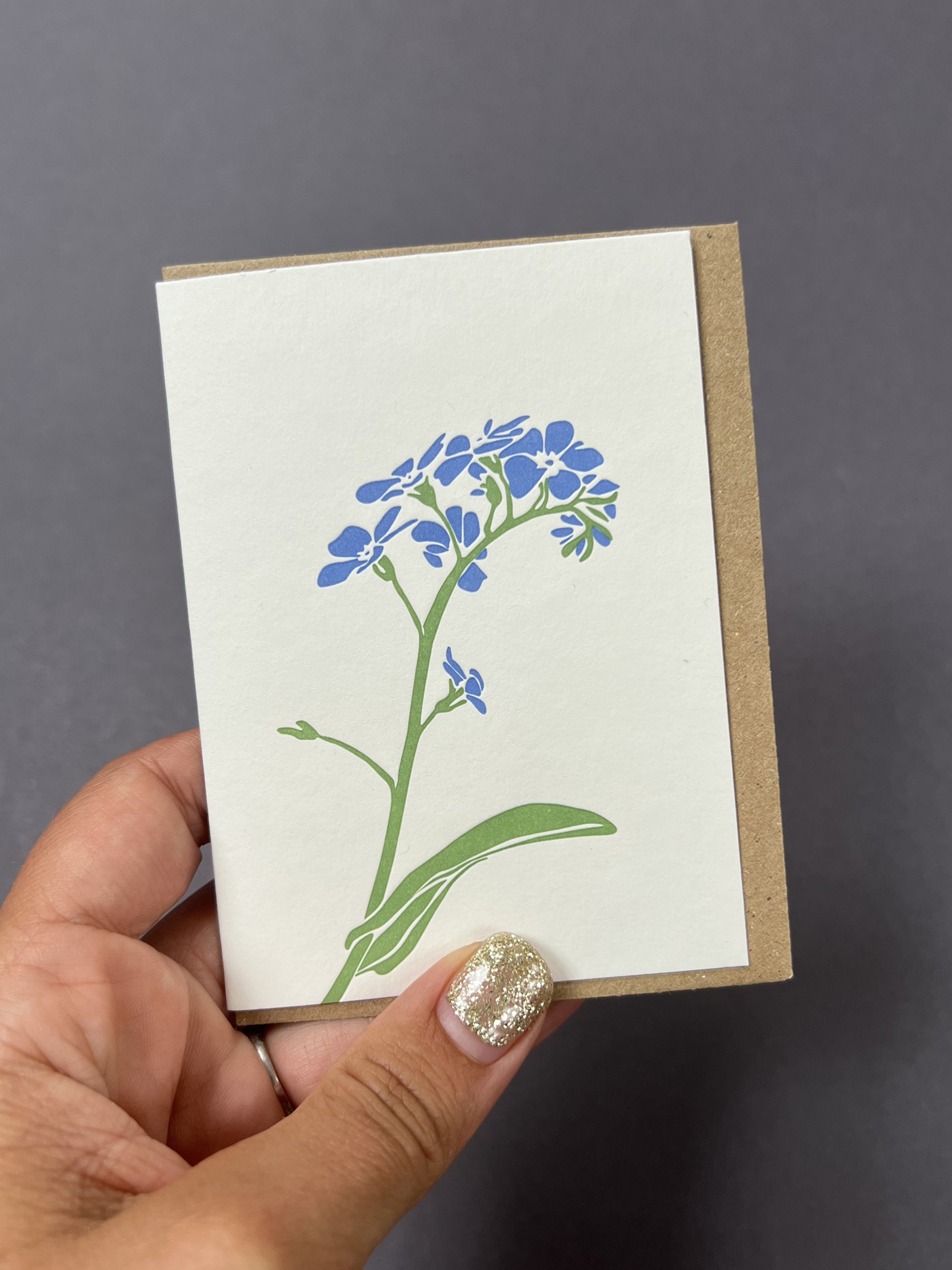 Forget-Me-Not Card – Penguin Ink Ltd